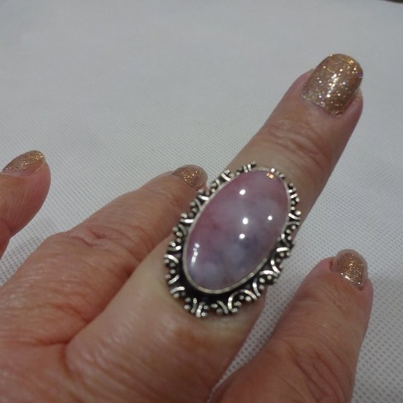 Handmade | Jewelry | Beautiful Pink Fossil Coral Handmade Sterling Ring ...